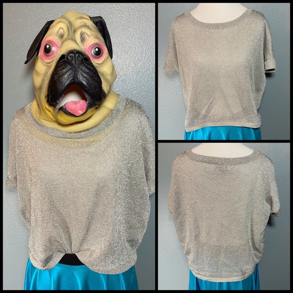 Express | Tops | Flashy And Fun Express Sheer Glittery Crop | Poshmark